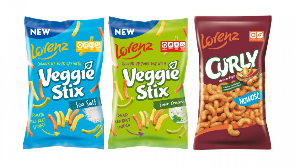 Lorenz wprowadza do oferty nowe chrupki Veggie Stix i Curly Mexican