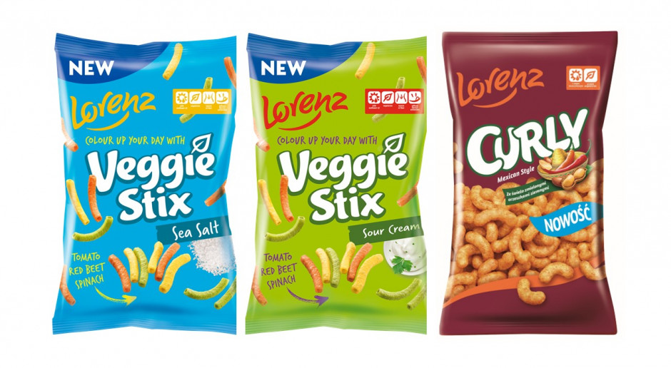 Lorenz wprowadza do oferty nowe chrupki Veggie Stix i Curly Mexican