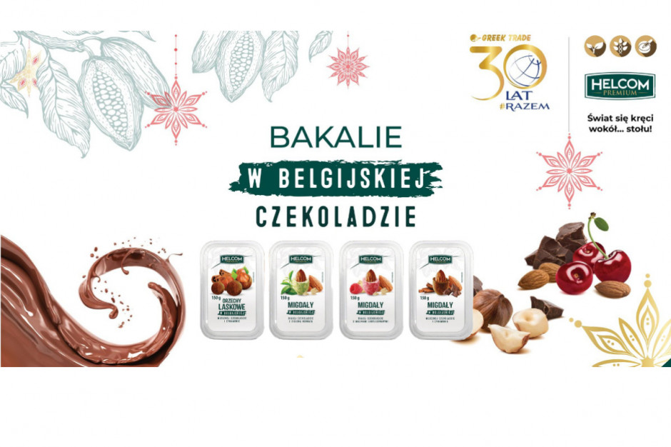Nowość w świątecznym klimacie — bakalie w czekoladzie od Helcom Premium
